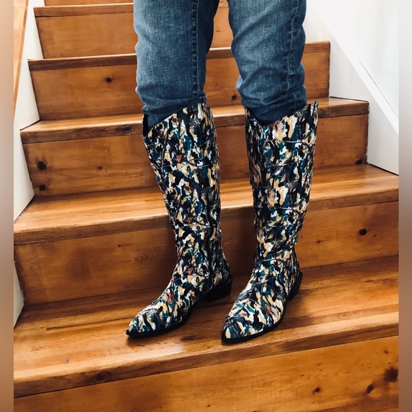 Shoes | New Camo Cowboy Pointed Toe Zip Up Boots 15 | Poshmark